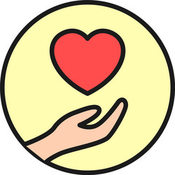 Share love icon give and receive hand Royalty Free Vector