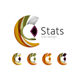Statistics company logo set Royalty Free Vector Image