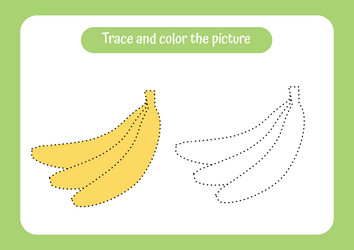 Banana trace and color picture educational Vector Image