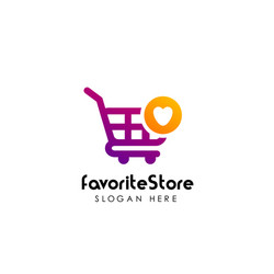 Love store logo design Royalty Free Vector Image