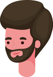 Brown hair man cartoon head design Royalty Free Vector Image