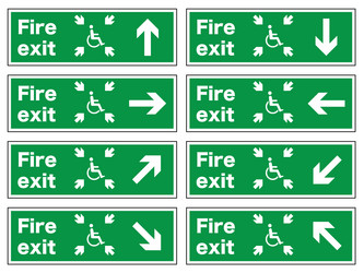 Emergency exit door sign with a human figure Vector Image