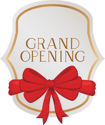 Grand opening label isolated icon Royalty Free Vector Image