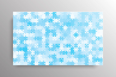 Light blue background puzzle frame jigsaw Vector Image