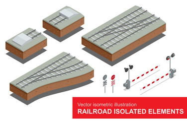 Railroad isolated elements for rail freight Vector Image