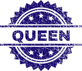 Scratched queen rectangle stamp Royalty Free Vector Image