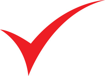 Red tick check mark symbol icon sign Royalty Free Vector