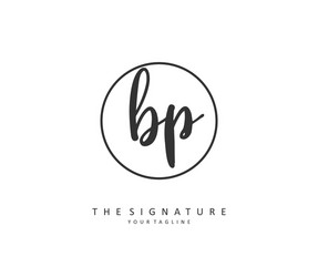 Bp initial letter handwriting and signature logo Vector Image