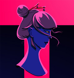 Neon profile picture faceless avatar Royalty Free Vector
