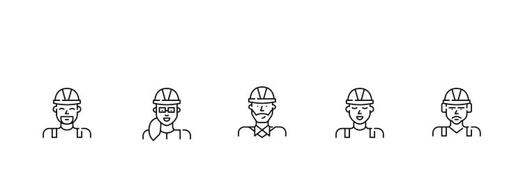 Construction staff icons foreman contractor Vector Image