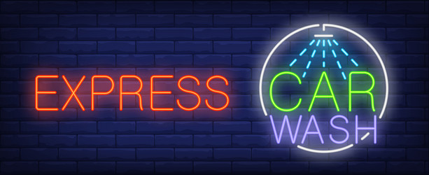 Premium car wash neon sign Royalty Free Vector Image