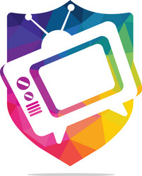 Tv media logo design service template Royalty Free Vector
