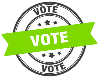 Vote stamp label on transparent background Vector Image
