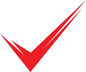 Red tick check mark symbol icon sign Royalty Free Vector