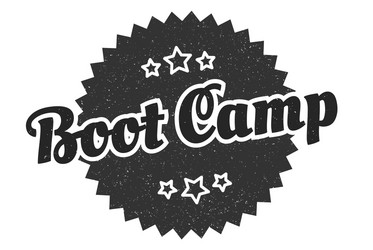 Boot camp sign round vintage retro Royalty Free Vector Image
