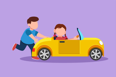 Boy Pushing Car Vector Images (62)