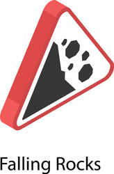 Falling Rocks Road Signs Vector Images (over 810)