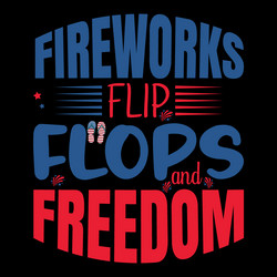 Fireworks-flip-flops-and-freedom-2 Royalty Free Vector Image