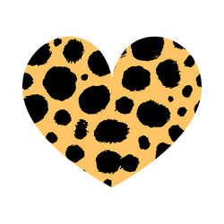 Heart shape with cheetah print texture abstract Vector Image