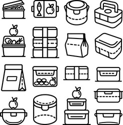 Food line icons Royalty Free Vector Image - VectorStock