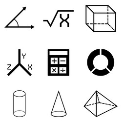 Math icon set Royalty Free Vector Image - VectorStock