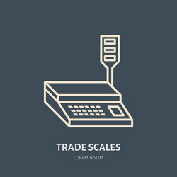 Trade scales flat line icons retail store Vector Image