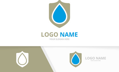 Water shield logo design Royalty Free Vector Image