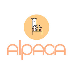 Alpaca design template Royalty Free Vector Image