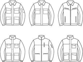 Mens work jacket fashion cad Royalty Free Vector Image