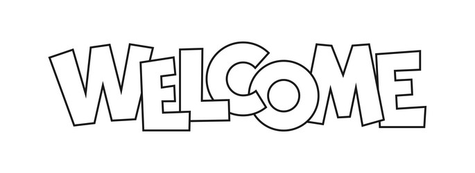 Welcome black banner header print sticker stamp Vector Image