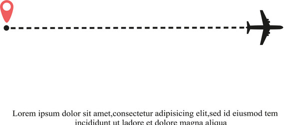 Airplane is in a dotted line Royalty Free Vector Image