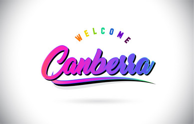 Canberra welcome to word text with handwritten Vector Image