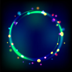 Rainbow glowing circle frame with sparkles Vector Image