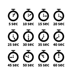 Timer and stopwatch icon set with digital numbers Vector Image