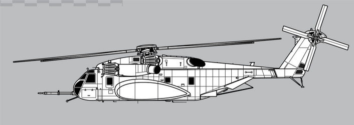 Sikorsky mh-53j pave low iii Royalty Free Vector Image
