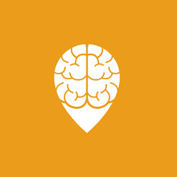 Brain point genius smart place logo design Vector Image
