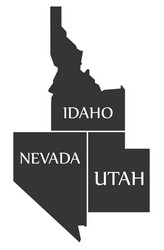 California - nevada utah arizona map labelled Vector Image