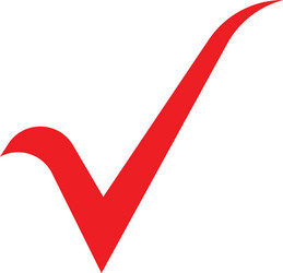 Red tick check mark symbol icon sign Royalty Free Vector