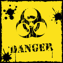 Danger sign yellow and black Royalty Free Vector Image
