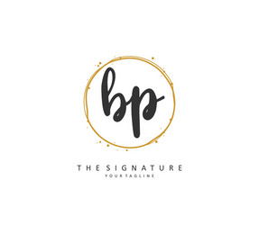 Bp initial letter handwriting and signature logo Vector Image