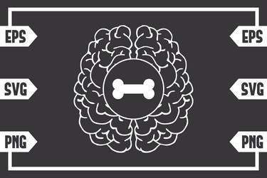 Brain - dog paw Royalty Free Vector Image - VectorStock