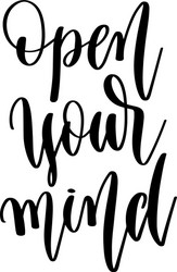 Open me lettering phrase on dark background Vector Image