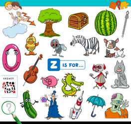 Letter Z Cartoon Alphabet for Children Vector Images (over 1,600)