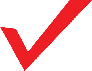 Red tick check mark symbol icon sign Royalty Free Vector