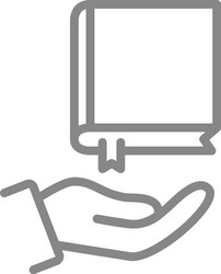 Hand over book doodle icon drawn Royalty Free Vector Image