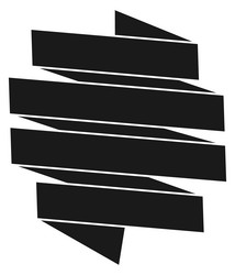 Decorative ribbon scroll black empty banner Vector Image