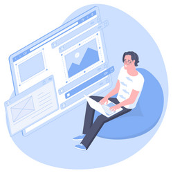 Developer doing programming Royalty Free Vector Image