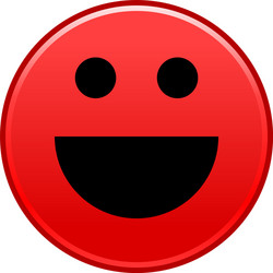 Red smiling face cheerful smiley happy emoticon Vector Image