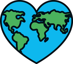 Heart world map Royalty Free Vector Image - VectorStock