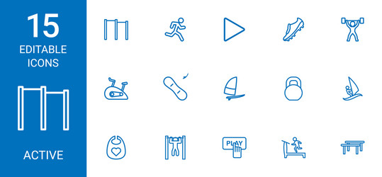 12 active icons Royalty Free Vector Image - VectorStock